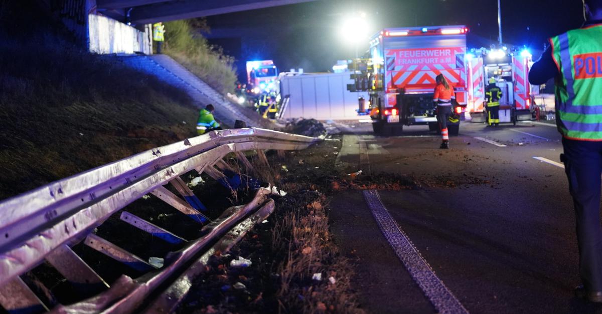 Lkw-Fahrer stirbt nach Unfall auf A5 bei Frankfurt