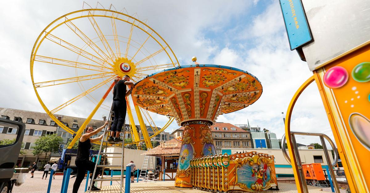 So läuft der Aufbau für das Heinerfest in Darmstadt
