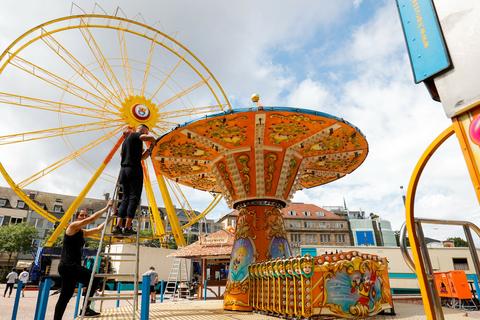 So läuft der Aufbau für das Heinerfest in Darmstadt