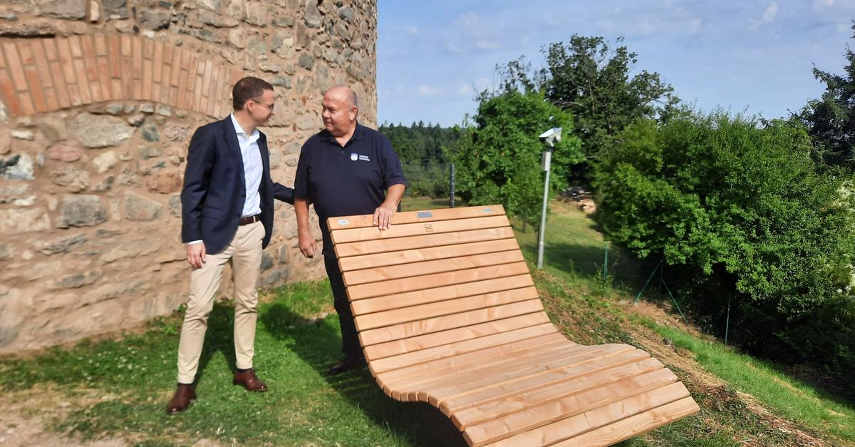 Drehbare Panoramabank am Bollwerk Lichtenberg