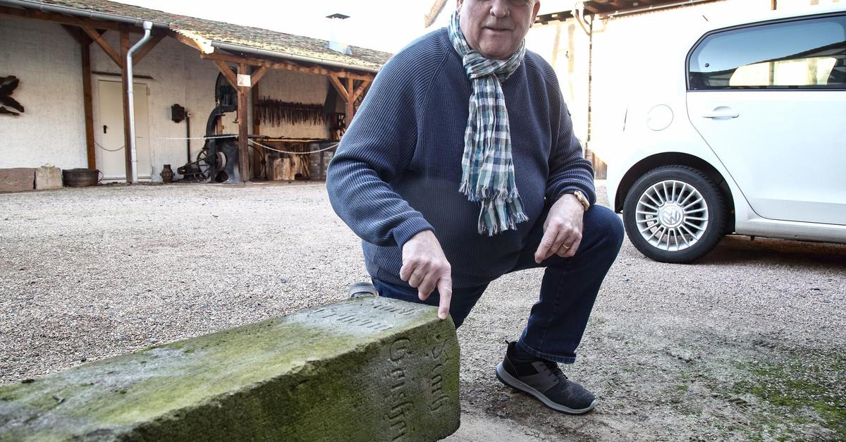 Ein Meilenstein in Trebur wies einst den Weg ins Ried