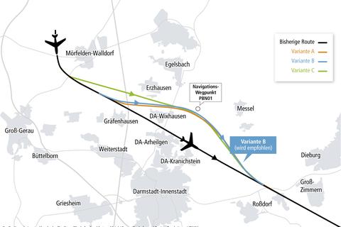 Flughafen Frankfurt: Neue Route trifft Erzhausen und Messel